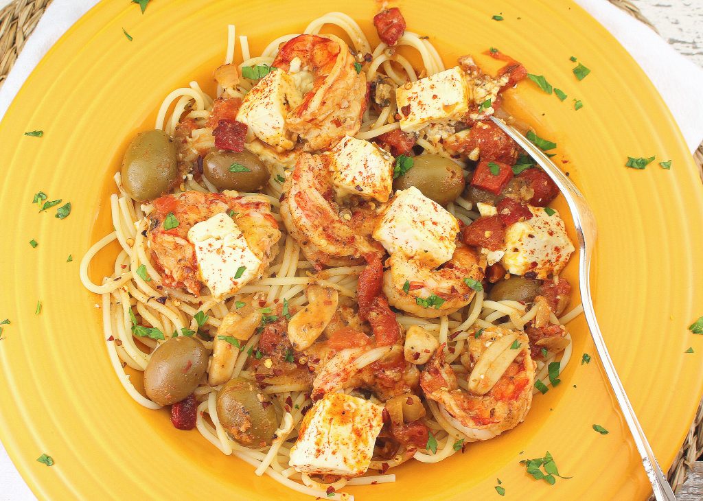 Mediterranean Shrimp with Olives, Tomatoes and Feta – Palatable Pastime ...